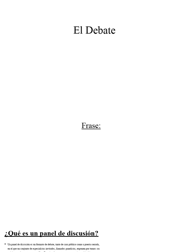 Panel de Discusión: Ventajas y Desventajas | PDF | Crecimiento personal ...