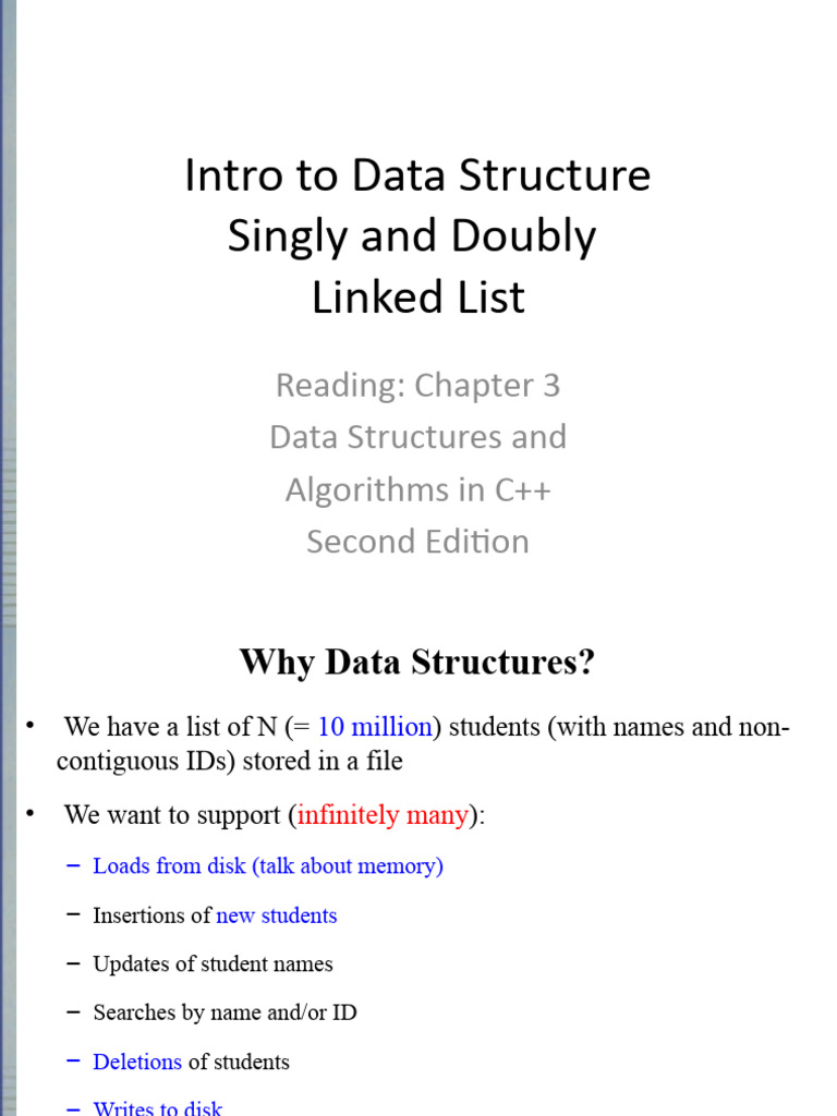 Lec13. Linked List | PDF | Pointer (Computer Programming) | Data Management Lec13. Linked List | PDF | Pointer (Computer Programming) | Data Management