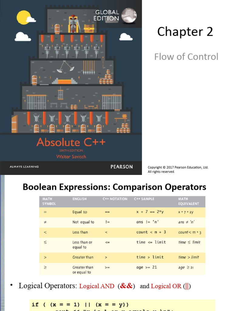 Lec2. C++ Flow of Control | PDF | Boolean Data Type | Computer Data