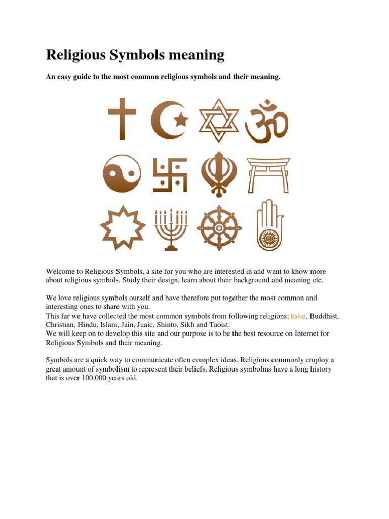 Common Religious Symbols and Meanings | PDF | Gautama Buddha | Dharma