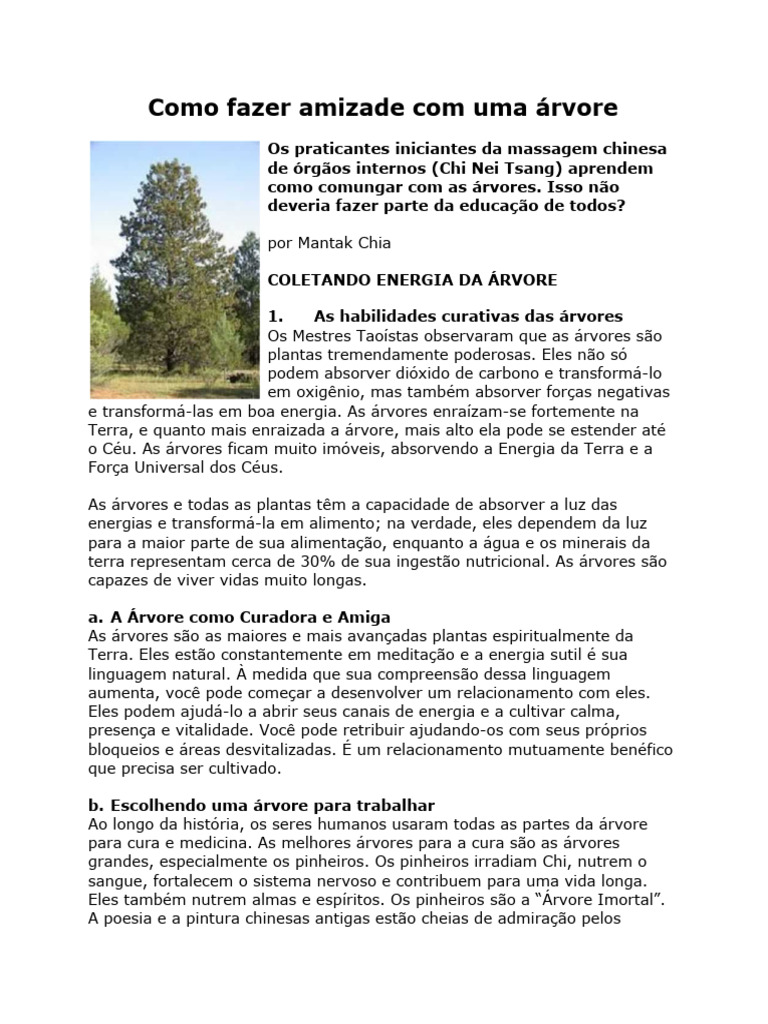 Como fazer amizade com uma árvore PDF | PDF | Árvores | Humano