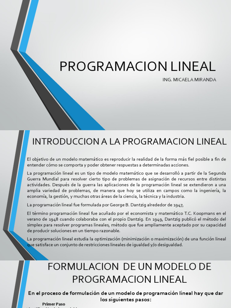 Programacion Lineal | PDF | Programación lineal | Matemáticas Aplicadas