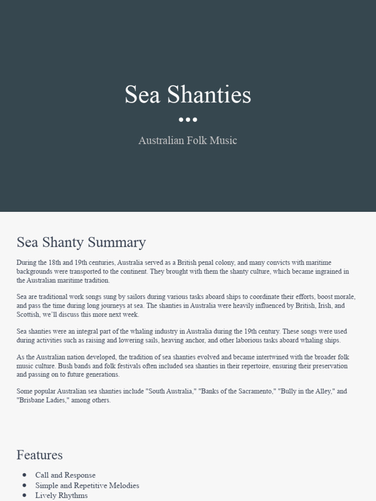 Sea Shanties | PDF
