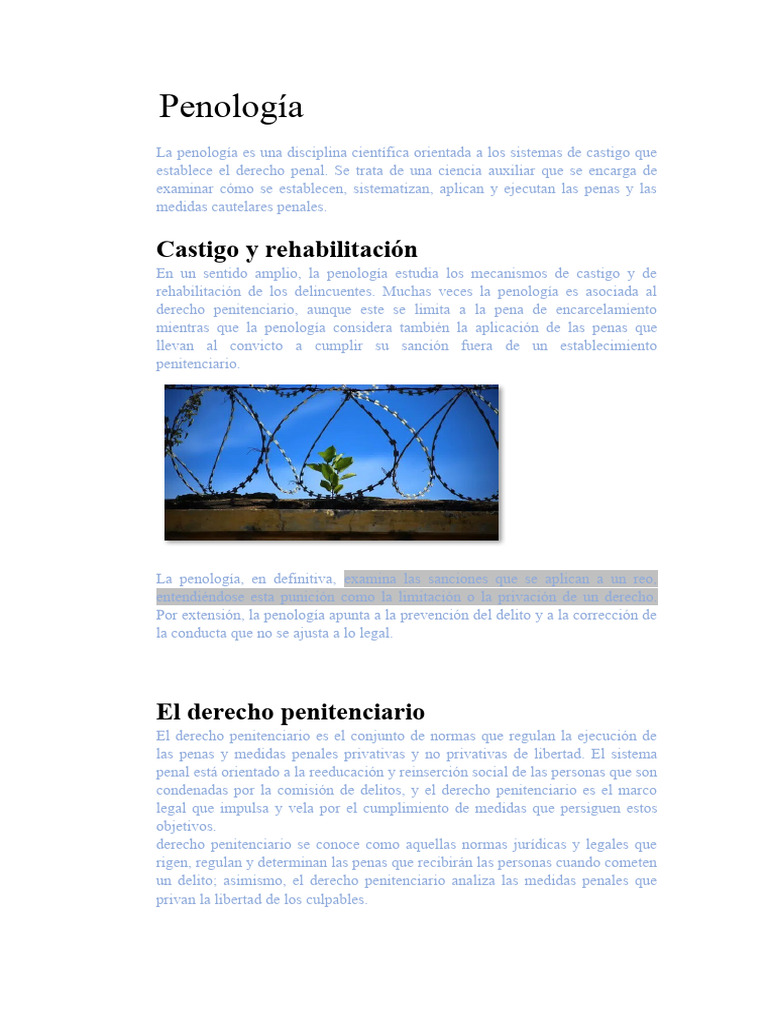 Penologia | PDF | Derecho penal | Castigos