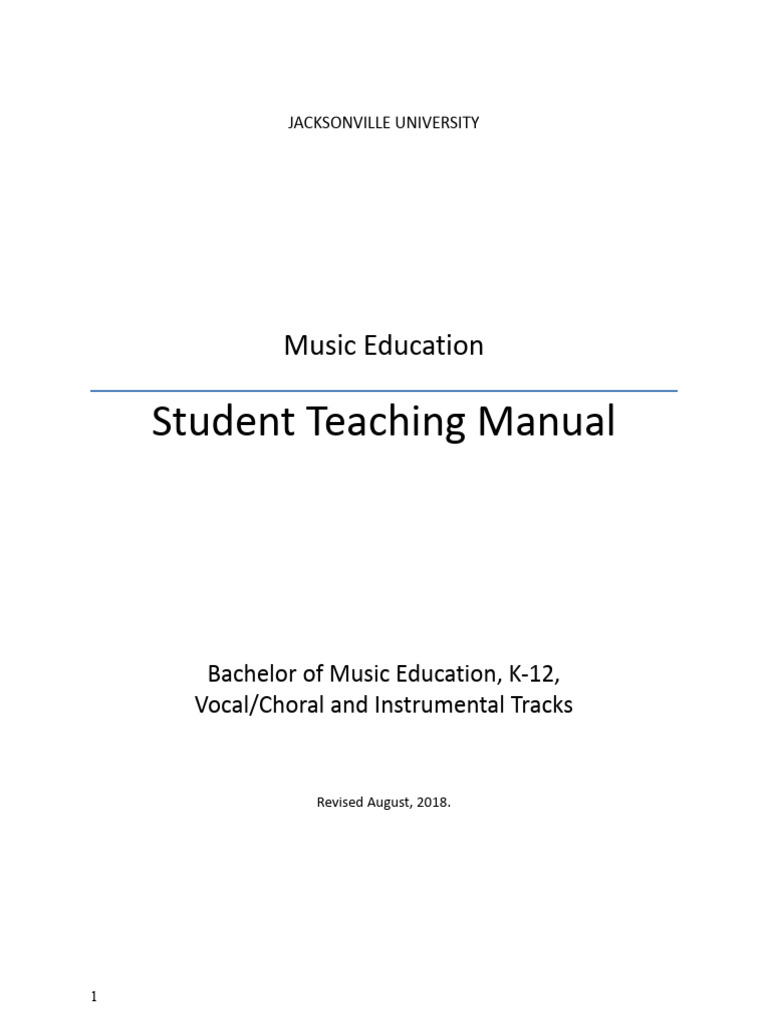 Music Education Student Teaching Handbook 082018 | PDF | Teachers ...