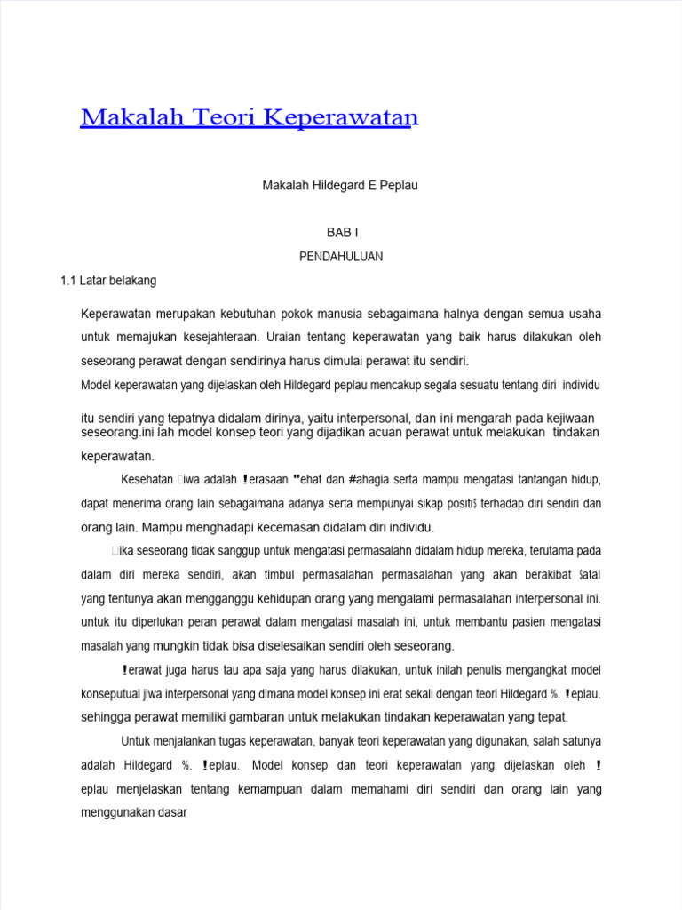 PDF Makalah Teori Keperawatan Peplau - Compress 1 | PDF | Karier & Perkembangan | Pengembangan Diri
