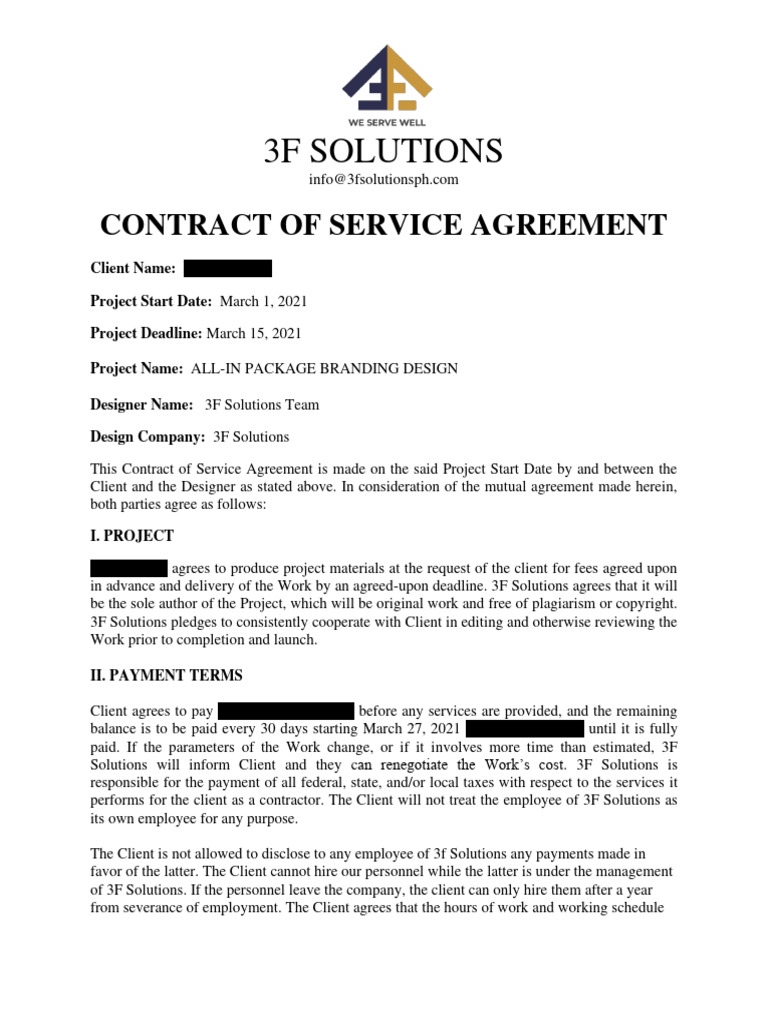 Contract For One-Time Projects | PDF