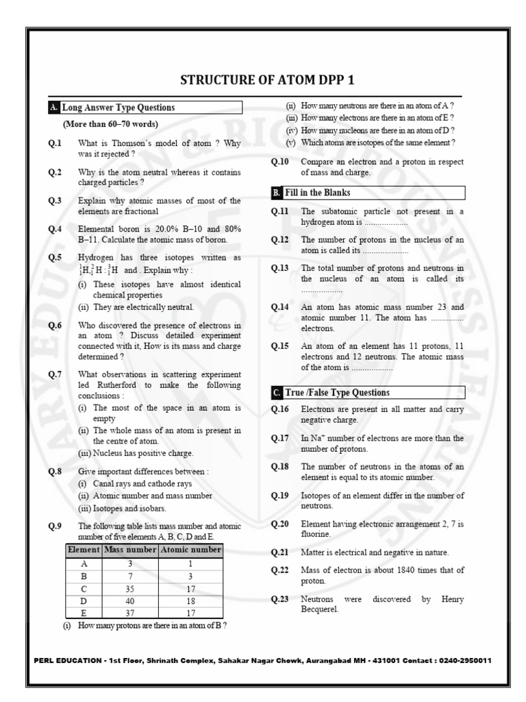 Atomic Structure 2 | PDF | Atoms | Proton