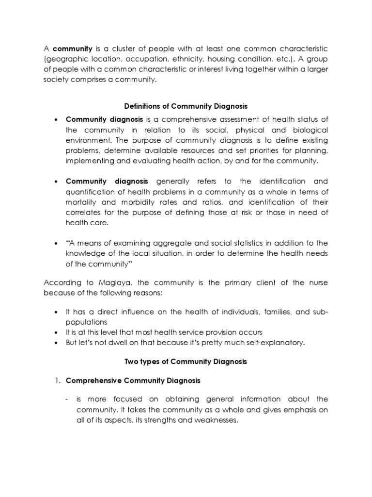 A Community Is A Cluster of People With at Least One Common ...