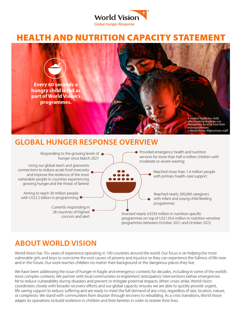GHR Health and Nutrition Capacity Statement 2023 | PDF | Malnutrition ...
