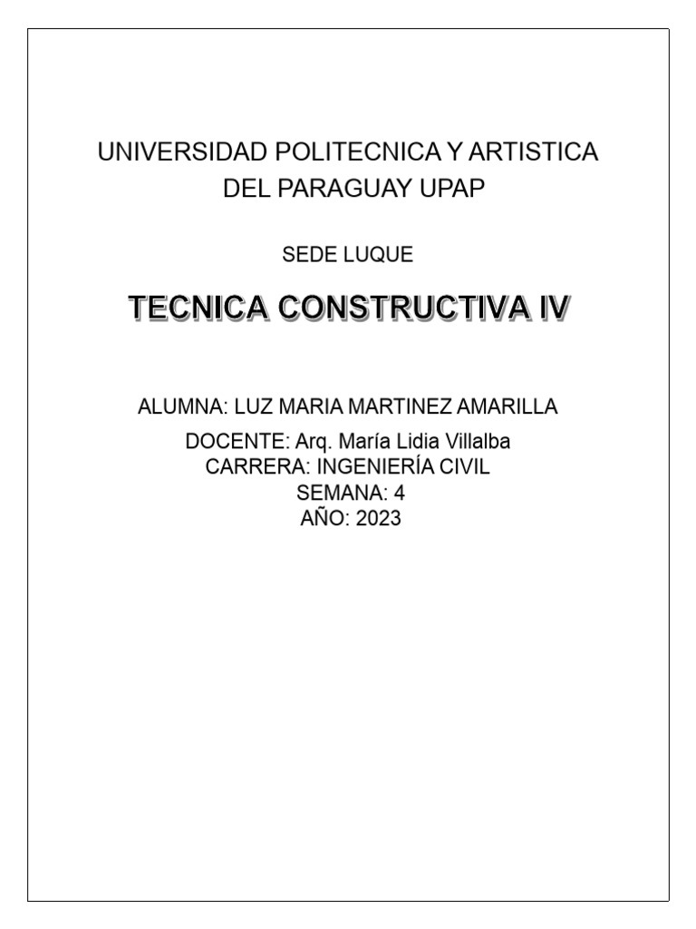 Tecnica Constructiva S4 | PDF