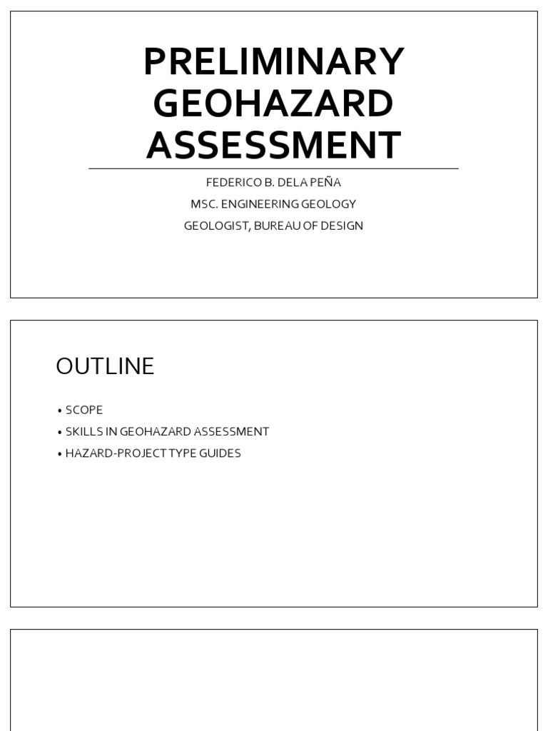 Geological Geohazard Assessment Field Engineer S Course 11082019 PDF | PDF | Earthquakes | Landslide