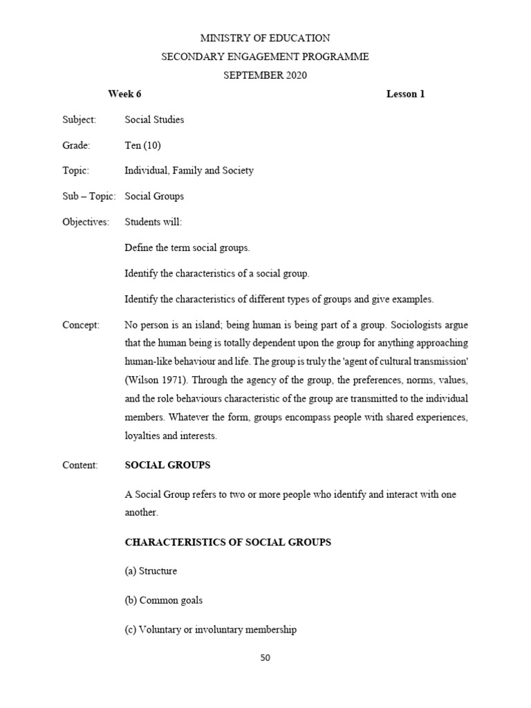 Grade 10 Social Studies Week 6 Lesson 1 | PDF | Social Group | Identity ...