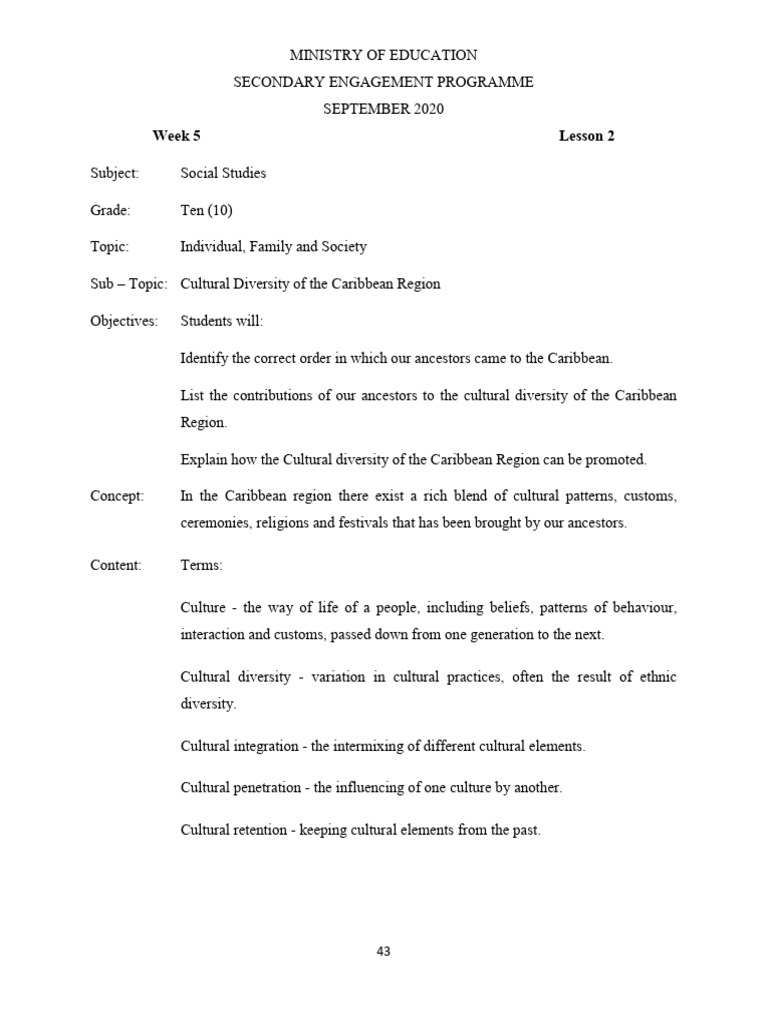 Cultural Diversity in Caribbean Society | PDF | Caribbean | Engagement