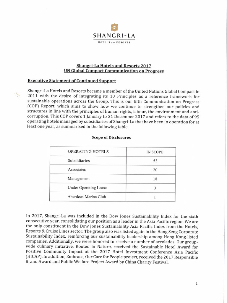 UNGC Commmunication On Progress Report 2017 | PDF