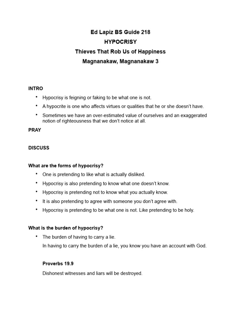 218 Hypocrisy (Magnanakaw 3) | PDF