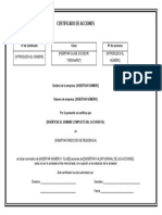 Modelo de Certificado de Acciones | PDF | Ciencias sociales