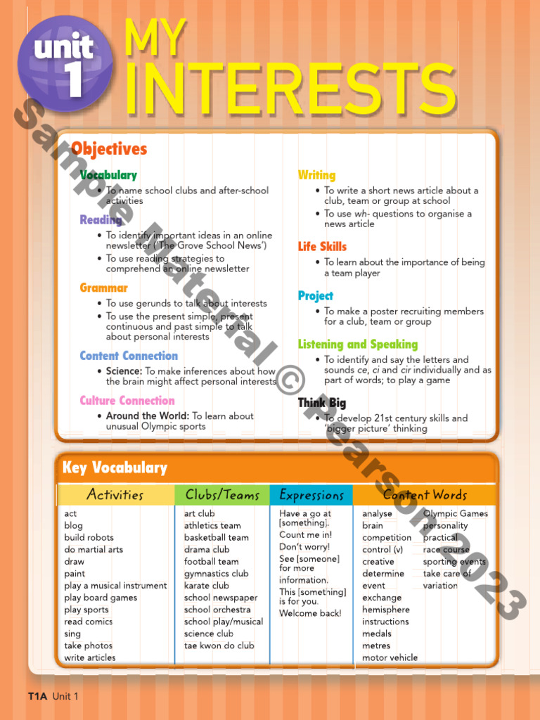 Big English Plus L5 U1 - Teacher's Book | PDF | Taekwondo | English Language