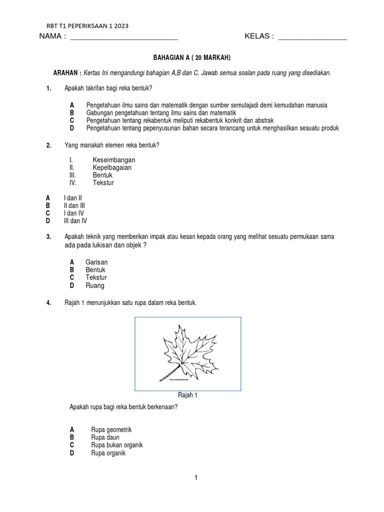 Ting 2 Ujian RBT Pep 1 | PDF