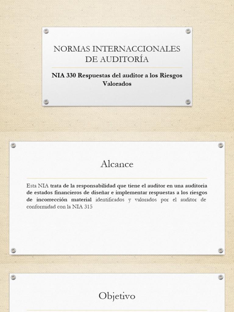 Nias Nia 330 | PDF | Auditoría | Contralor
