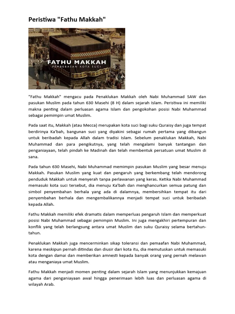 Peristiwa "Fathu Makkah" | PDF