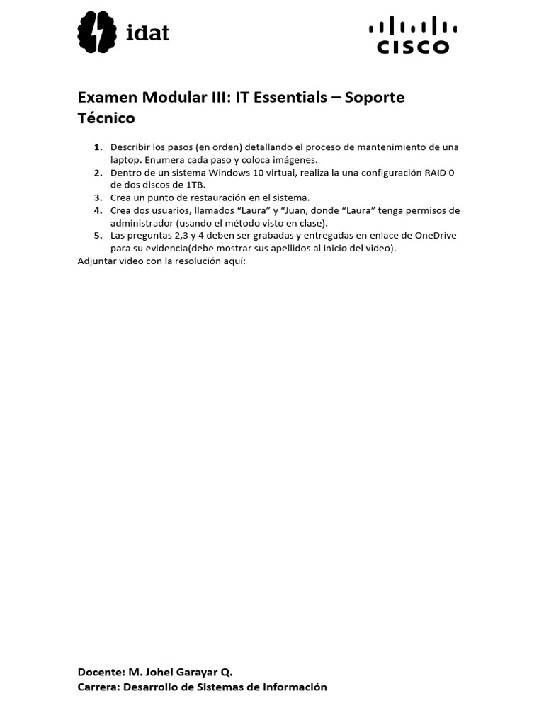 Examen Modular 3 - Soporte It Essentials | PDF | Malware | Software antivirus