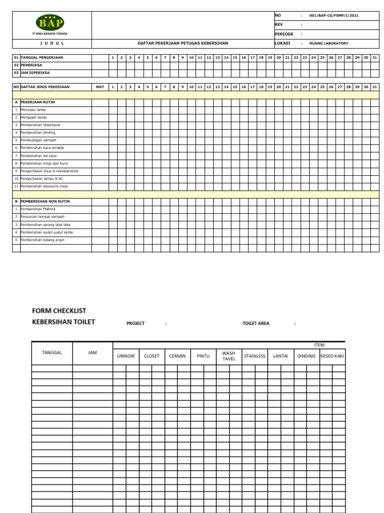 Form Checklist Pt Koei Tools (1) | PDF