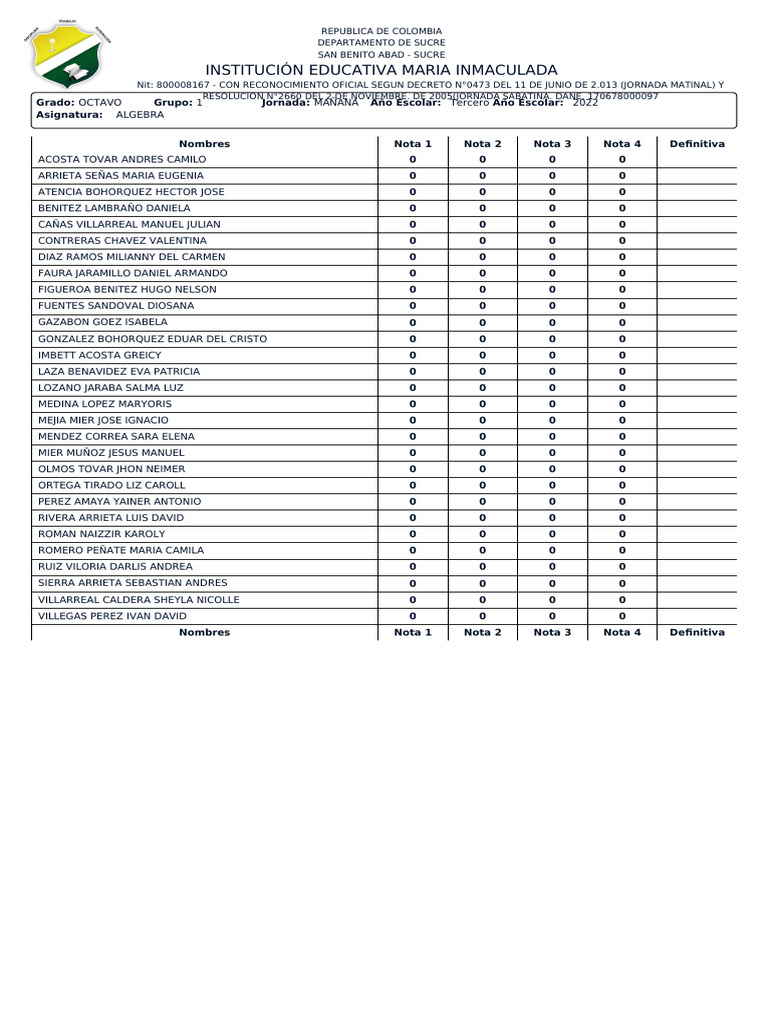 Institución Educativa Maria Inmaculada | PDF