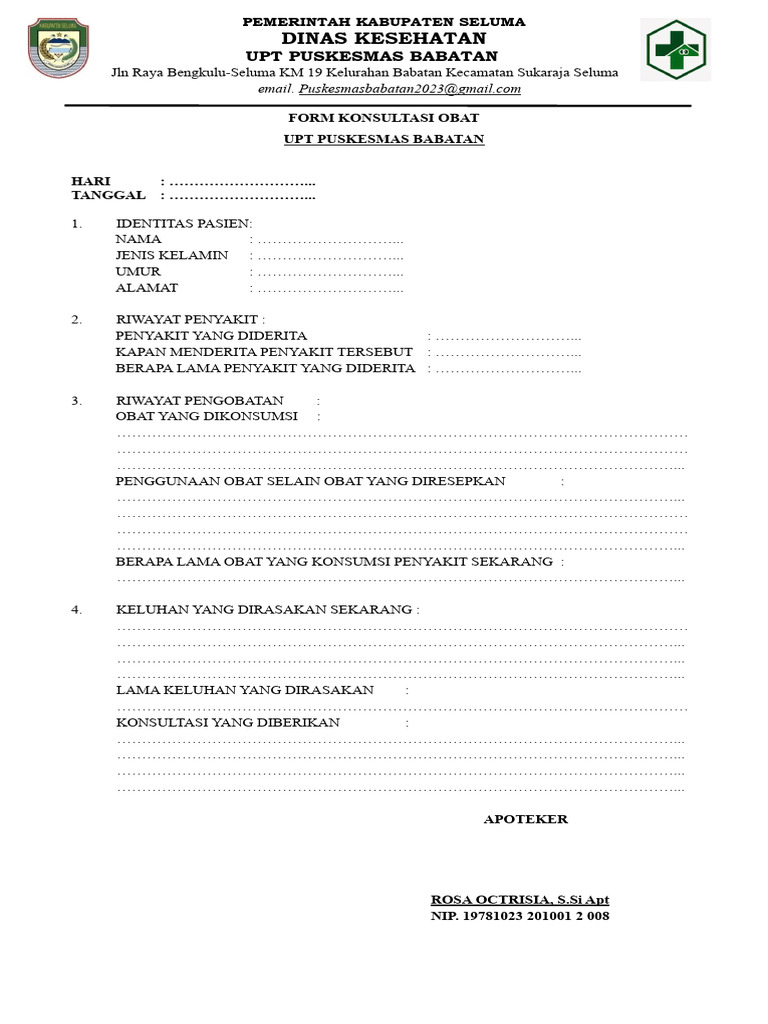 Form Konsultasi Obat | PDF
