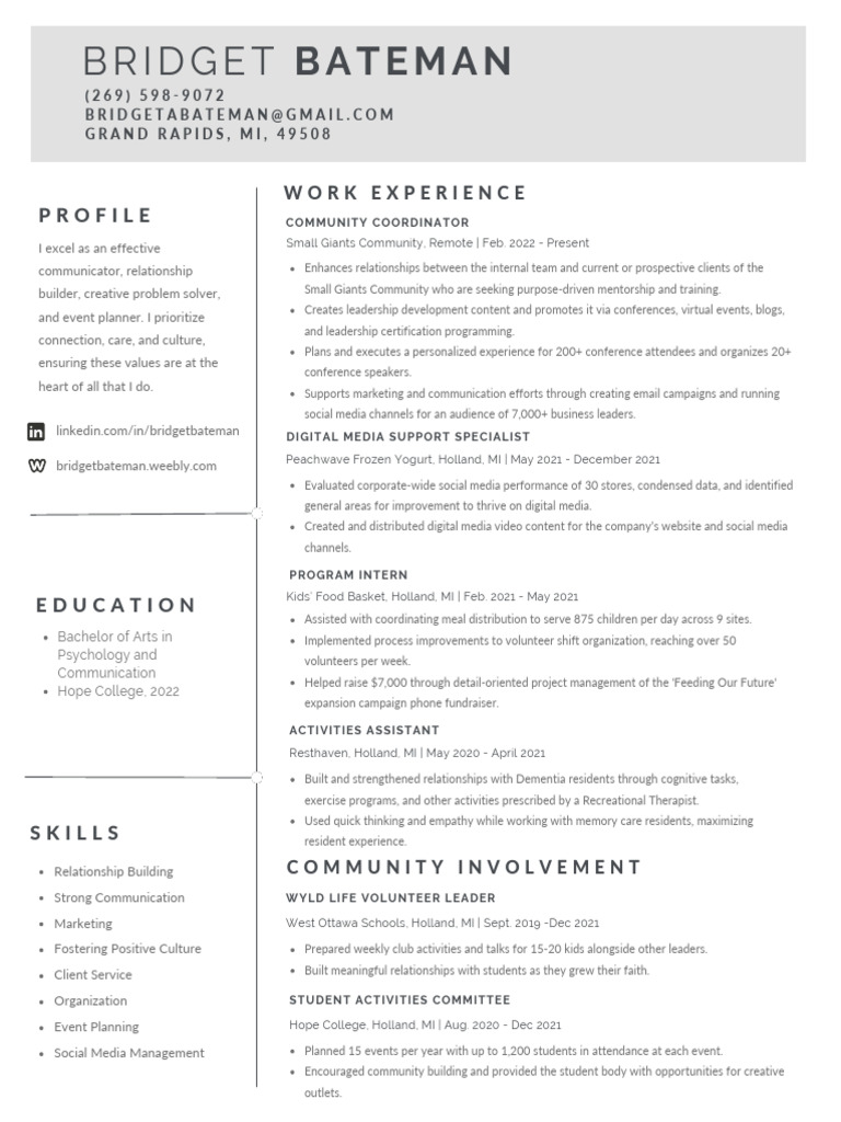 Bateman - Resume | Download Free PDF | Social Media | Popular Culture & Media Studies