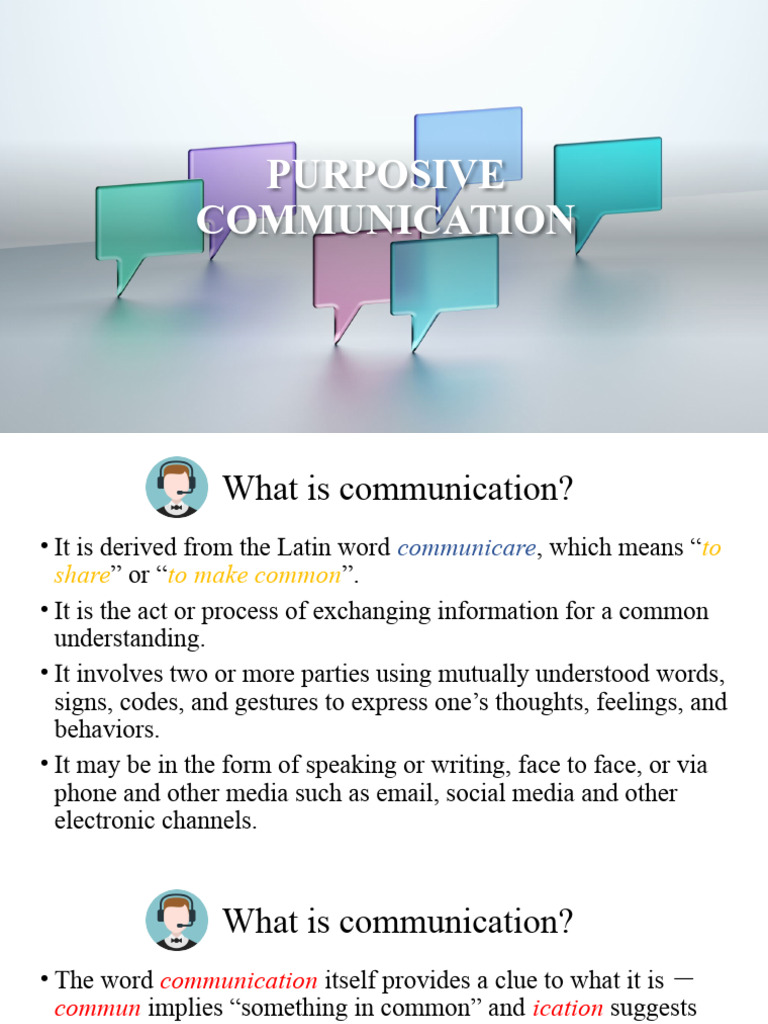 Purposive Communication Unit 1.4 | PDF | Communication | Nonverbal ...
