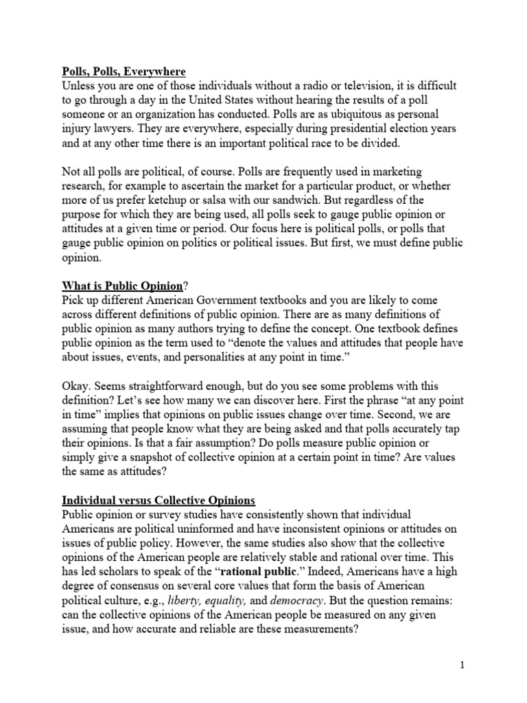 Public Opinion and Measurement | PDF | Opinion Poll | Survey Methodology