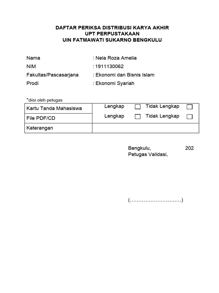 Formulir Distribusi Karya Akhir | PDF Formulir Distribusi Karya Akhir | PDF
