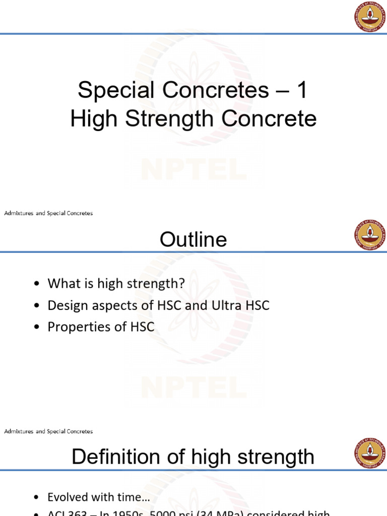 SpConc1 HSC | PDF | Concrete | Strength Of Materials