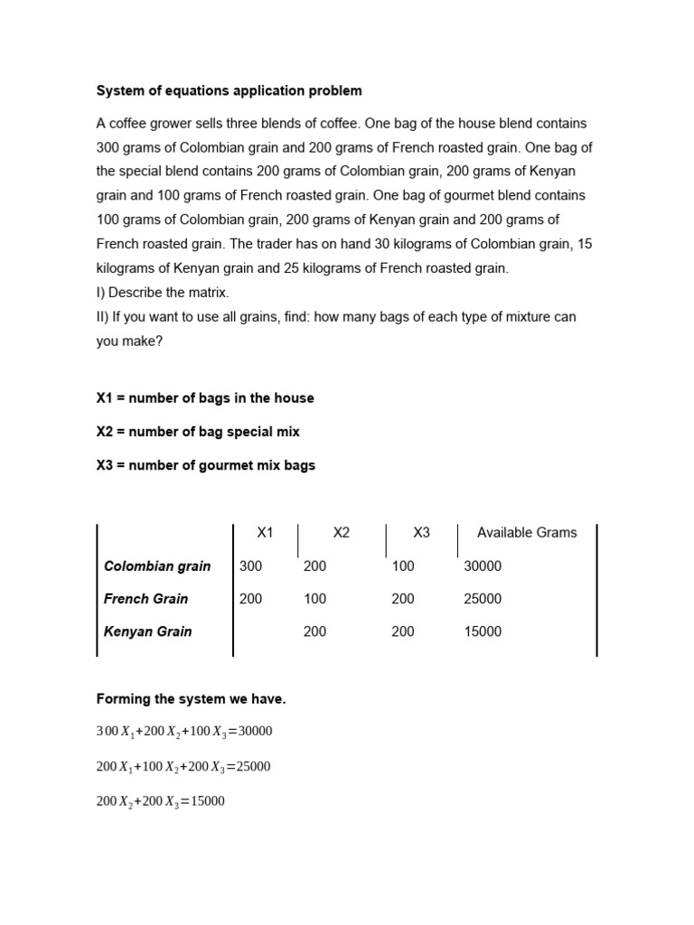 System of Equations Application Problem | PDF | Mathematical Physics ...