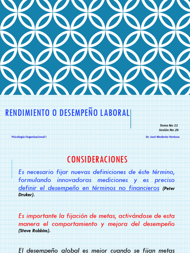 T11. El Rendimiento Laboral. | PDF | Psicología industrial y ...