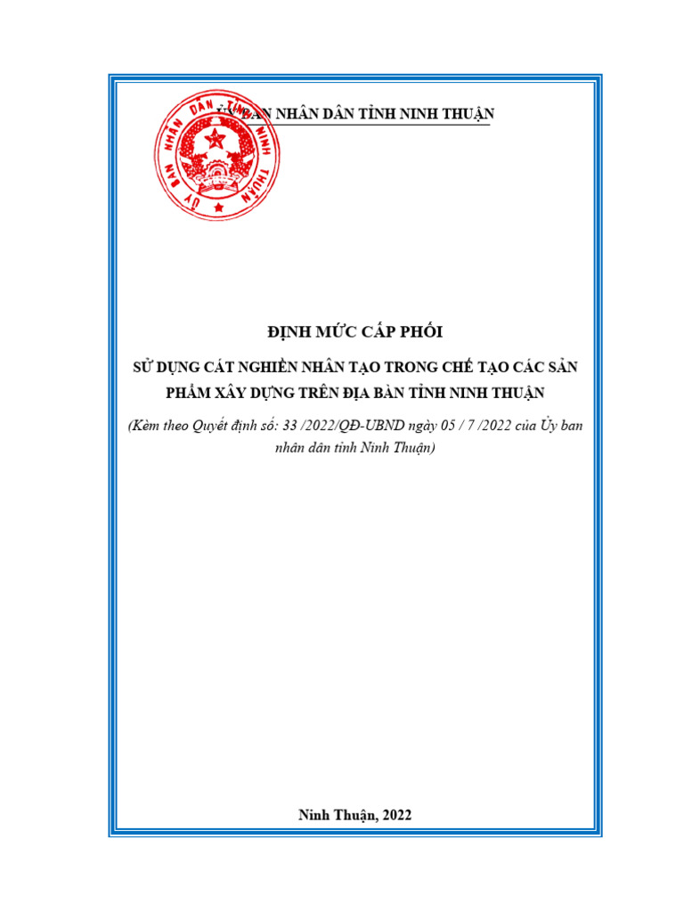 Dinh Muc Cat Nghien Ninh Thuan | PDF