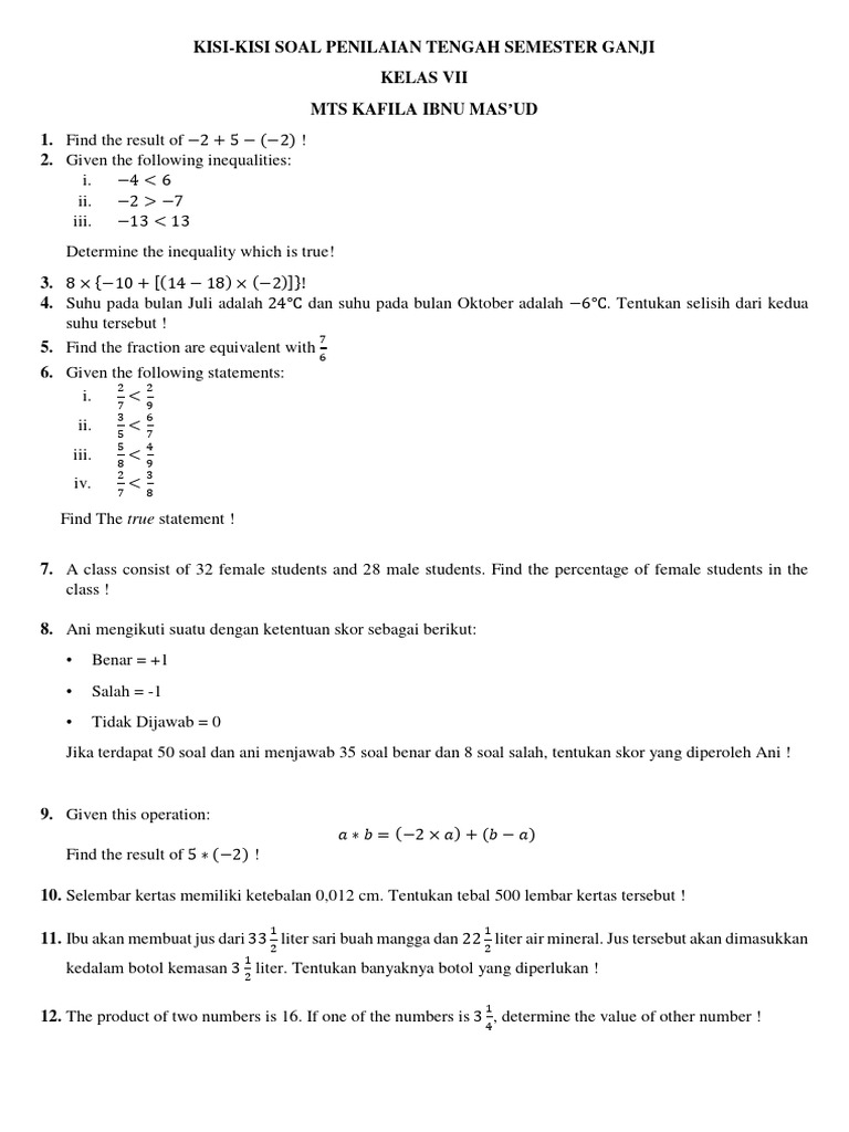 Soal Latihan Persiapan PTS Ganjil-2324 | PDF