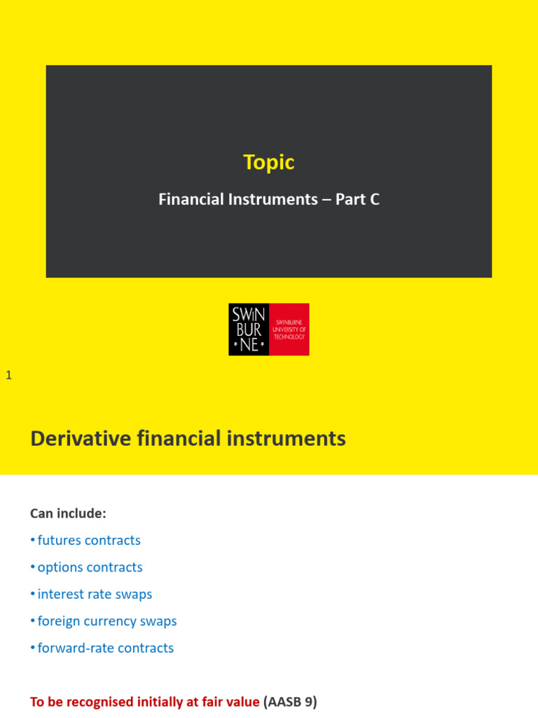 Week 06 2022 Topic 6 Lecture Financial Instruments Part C | PDF ...