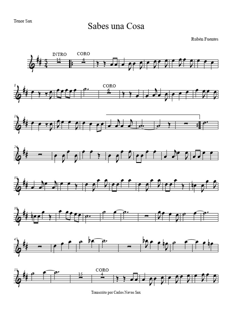 Sabes Una Cosa-Partitura | PDF