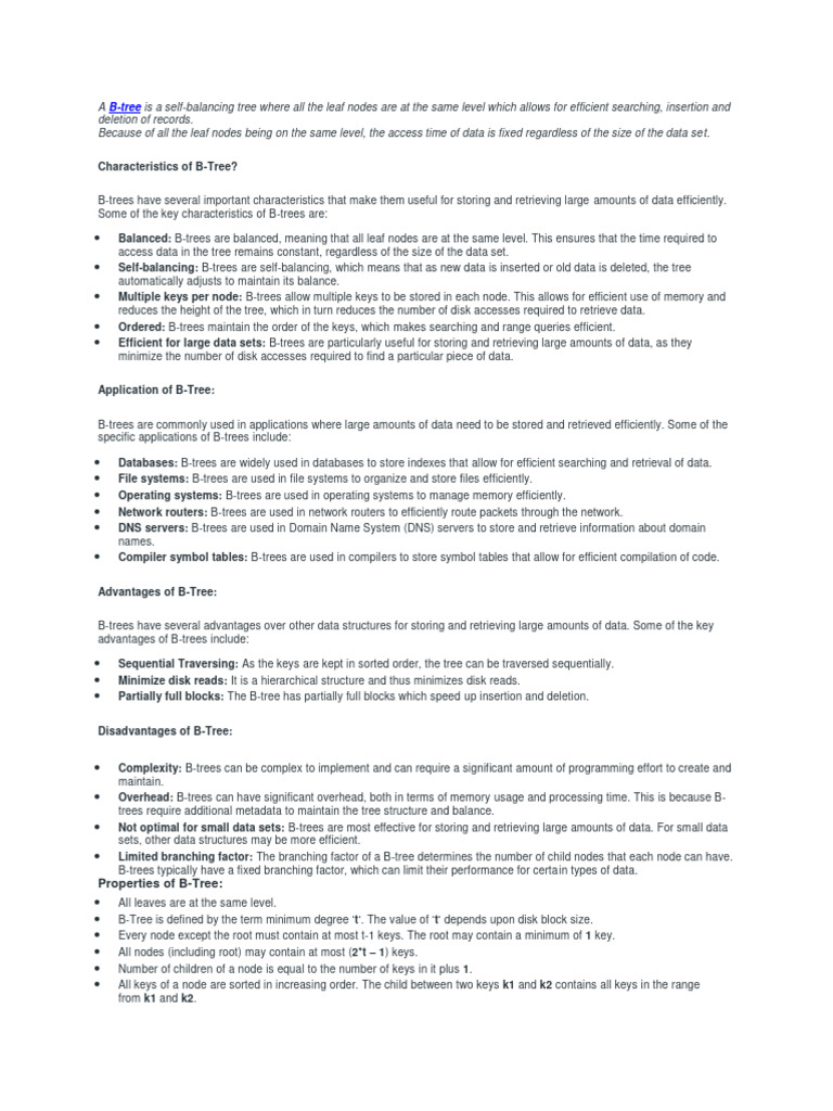 Unit-2(Btree InsertionDelection) | PDF | Data Management | Computing