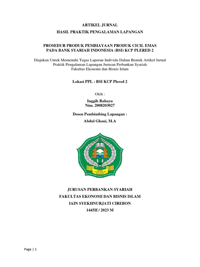 Laporan Individu - Inggih Rahayu | PDF | Financial Services | Business