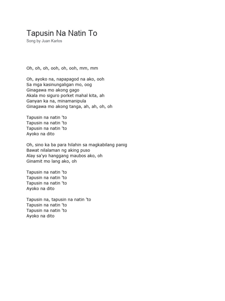 Tapusin Na Natin To LYRICS | PDF