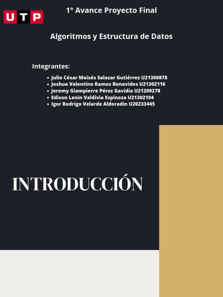 PPT AVANCE 1° Algoritmos y Estructura de Datos | PDF