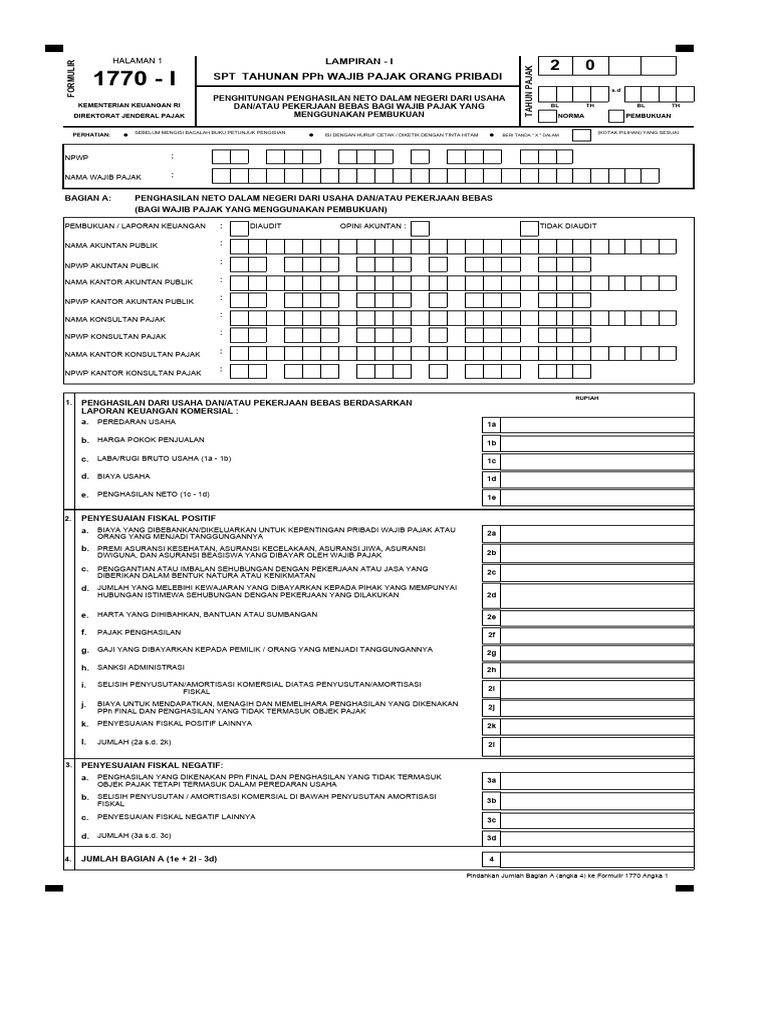 Panduan Formulir SPT 1770 untuk Dokter | PDF