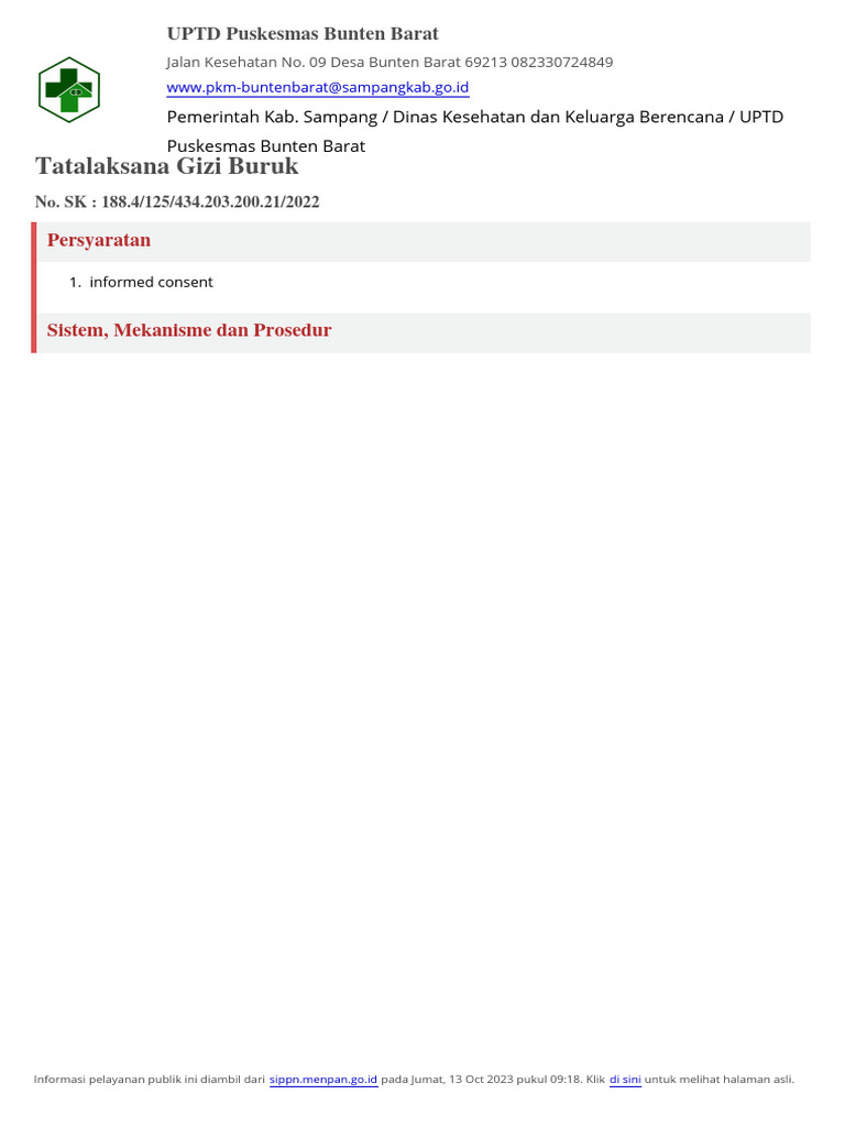 Unduh Standar Pelayanan - Tatalaksana Gizi Buruk | PDF | Kesehatan Holistik