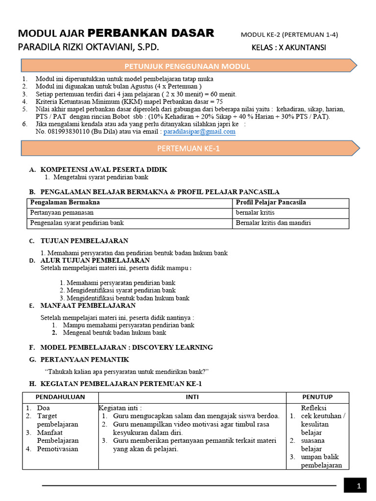 Modul Ajar 2 PB Dasar Agustus | PDF