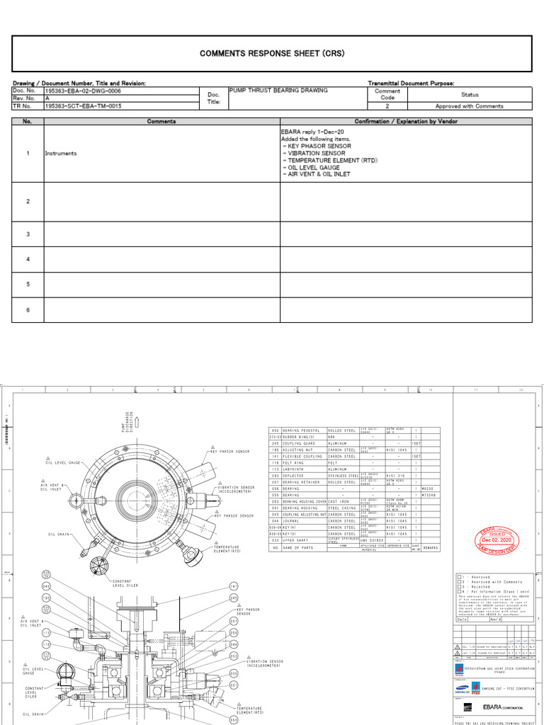 Eba 02 DWG 0006 - Pump Thrust Bearing Drawing - Rev0 | PDF