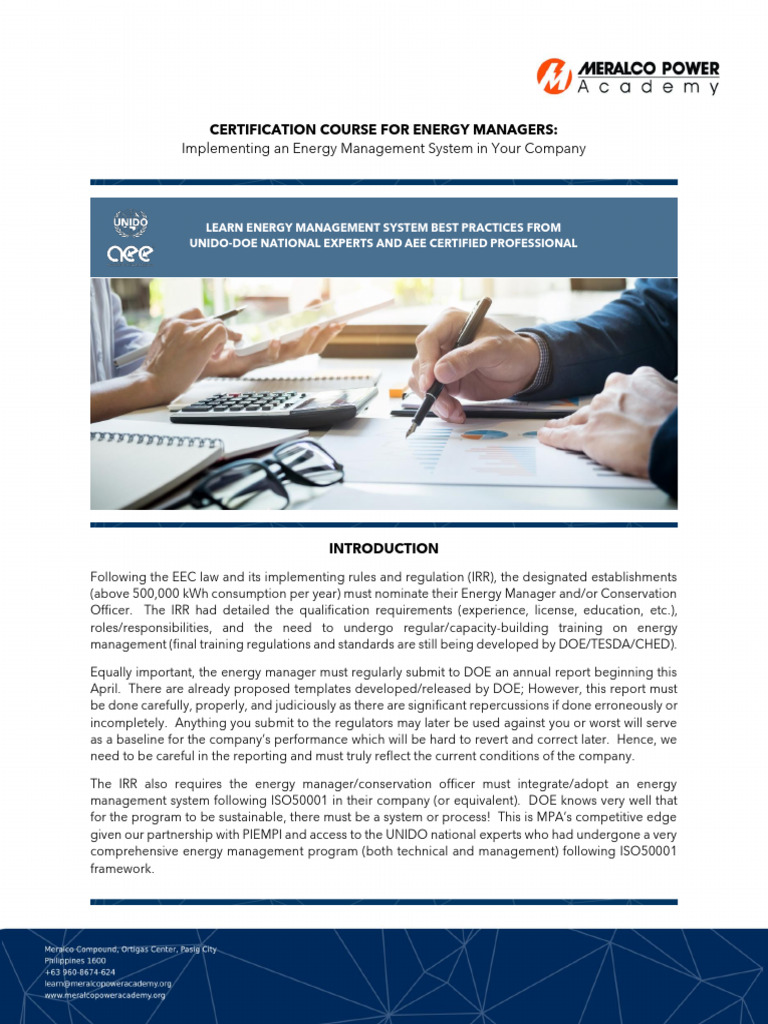 Competency Course For Energy Managers 2023 031523 | PDF | Energy ...
