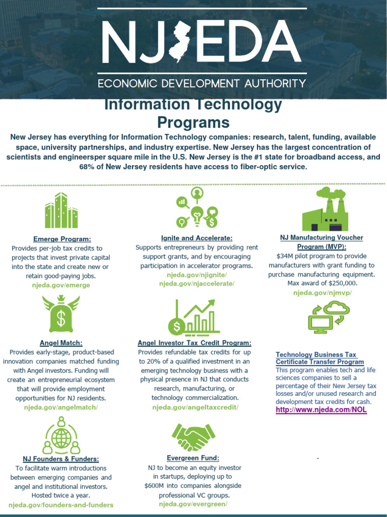NJ Tech Business Incentives Guide | PDF | Money | Private Sector